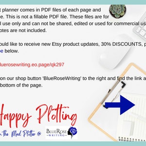Plot Planner Extension | Printable Planner | Writing Novel Planner ...