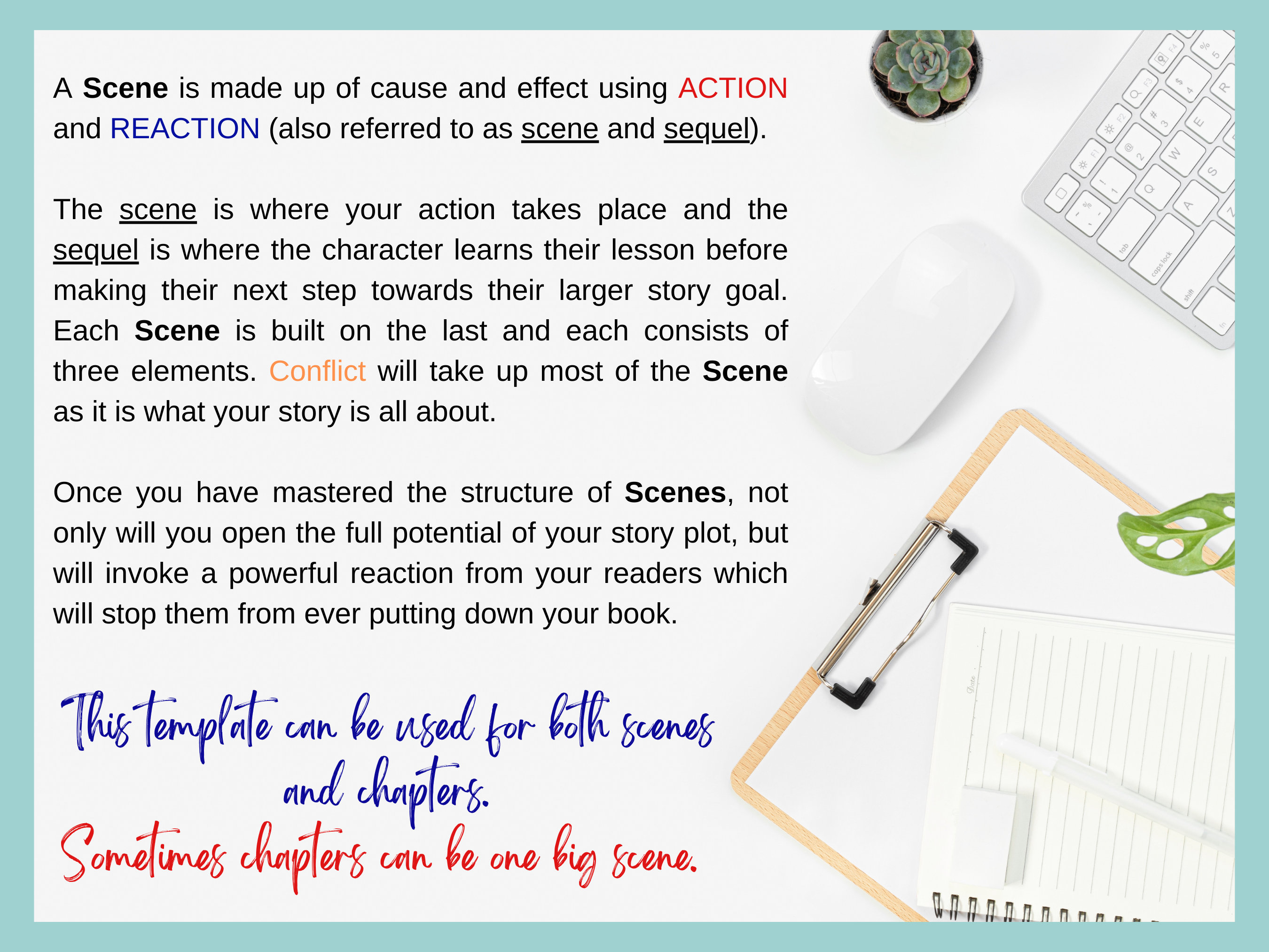 Scene Chapter Template | Story Planner | Printable PDF | Writing ...