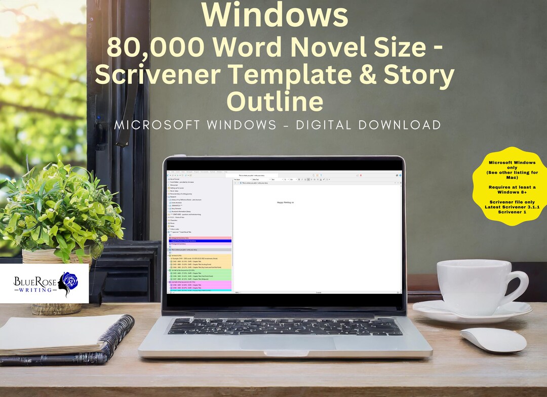 Windows How to Start Writing a Novel Scrivener Template & Outline Plot ...