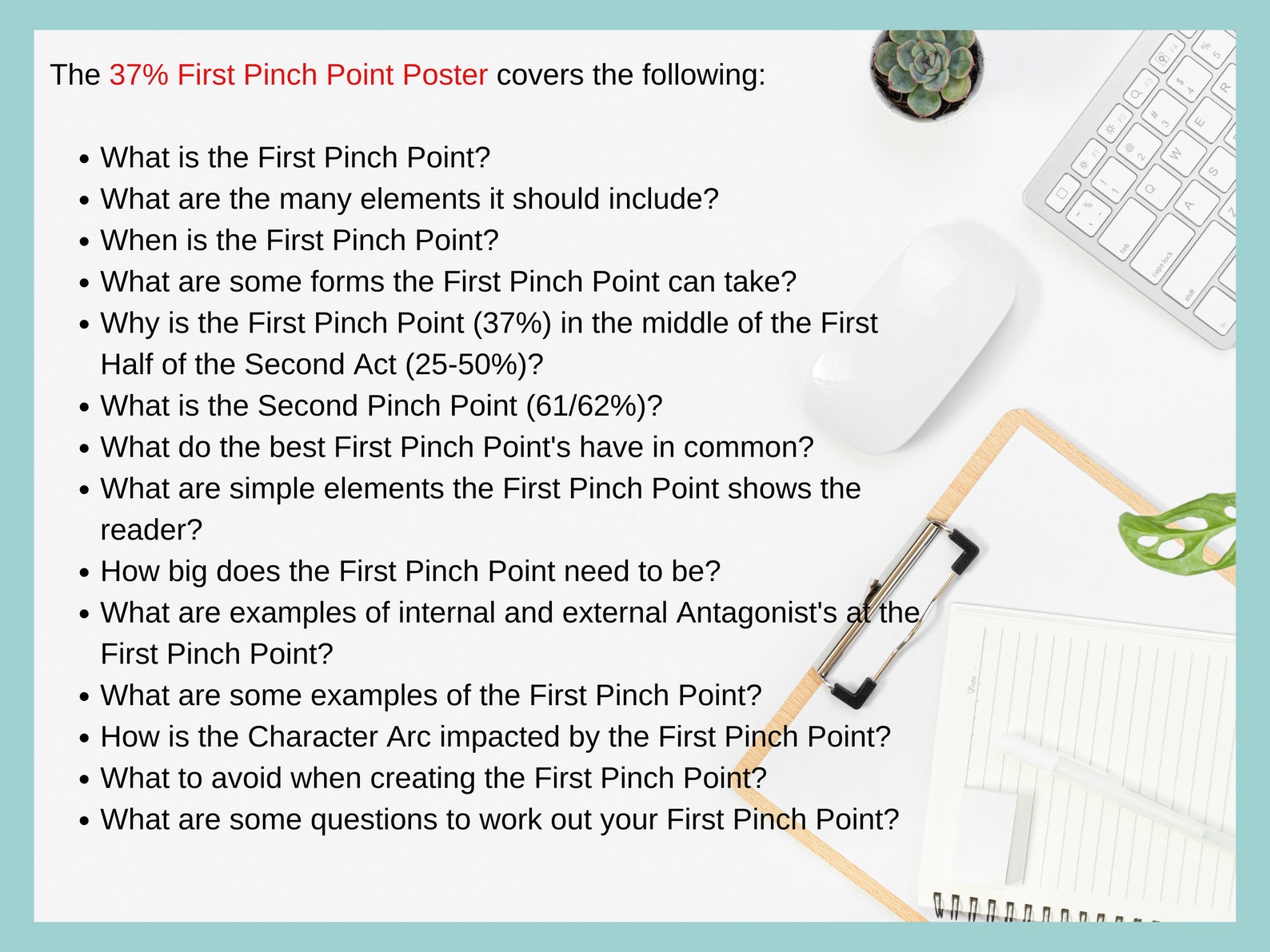 37% First Pinch Point Poster | How to Write a Book | Printable Planner ...