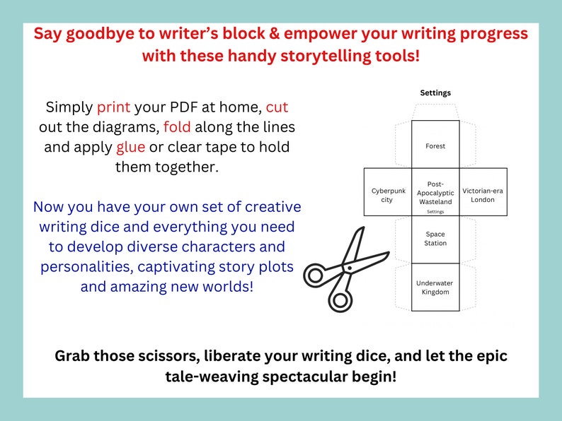 Creative Writing Dice Book | Writer Gifts | Writing Book | Writing ...