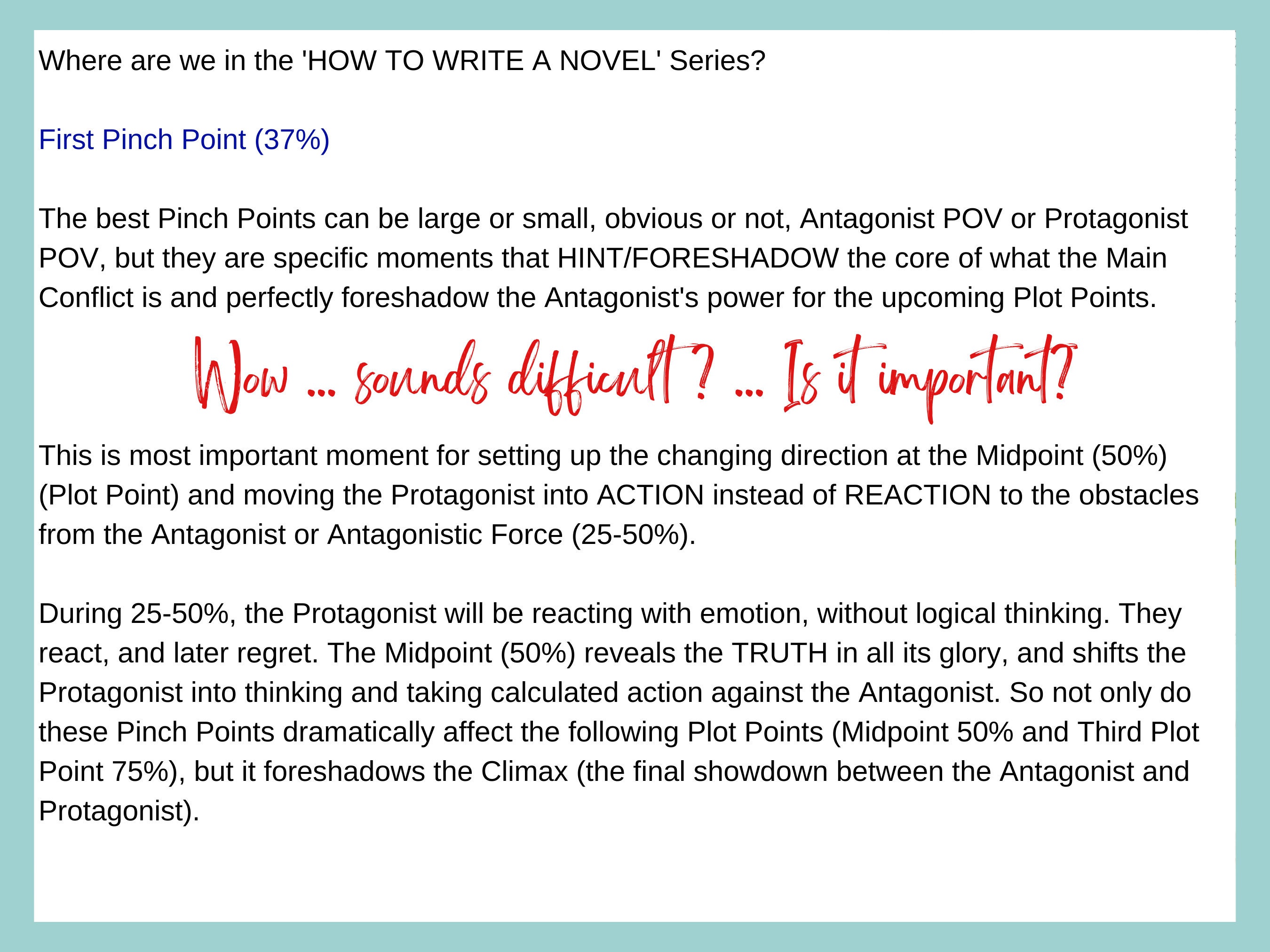 37% First Pinch Point Poster | How to Write a Book | Printable Planner ...