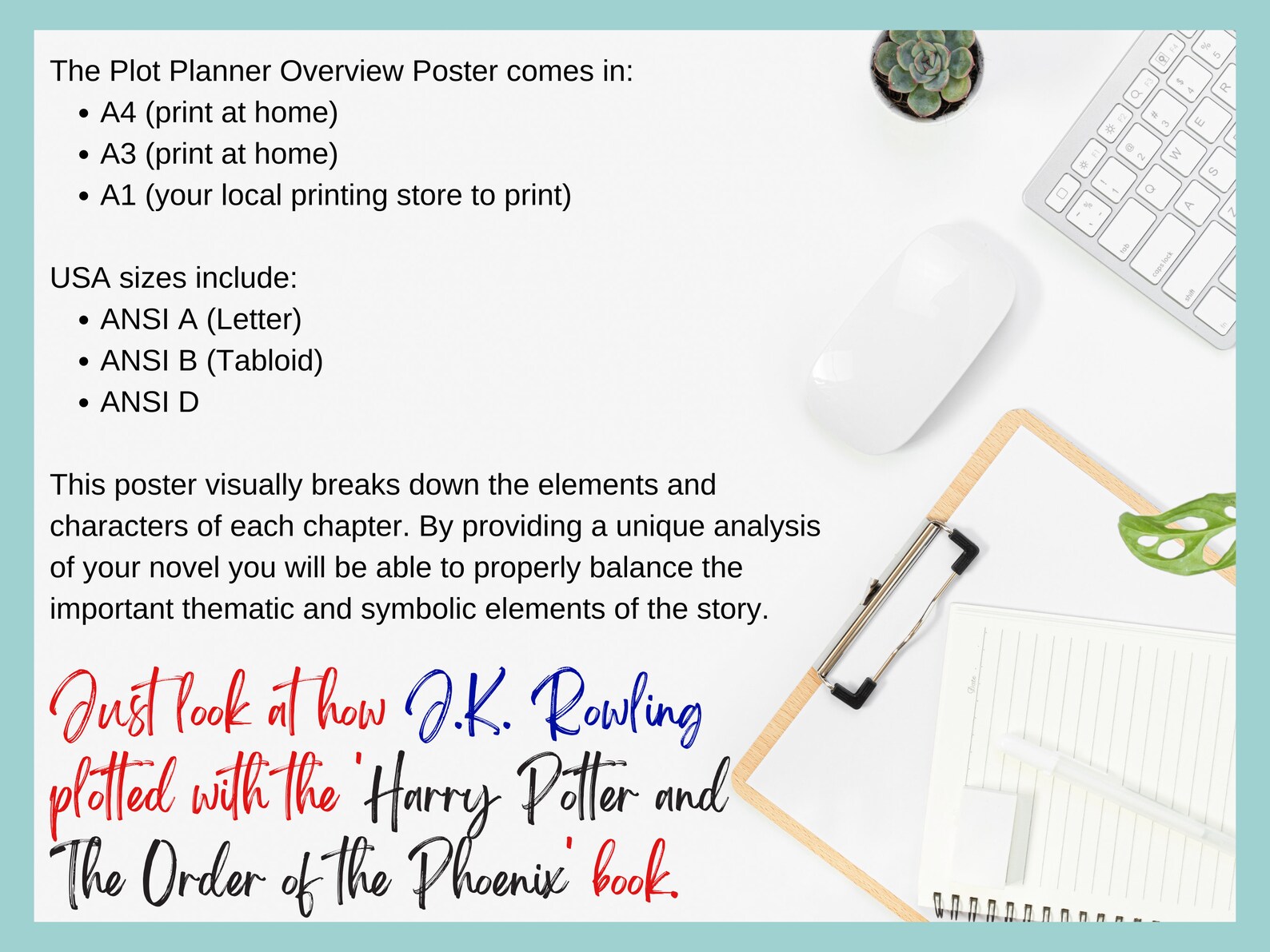 Plot Planner Overview Poster Writing Planner Outline Story Writing a ...
