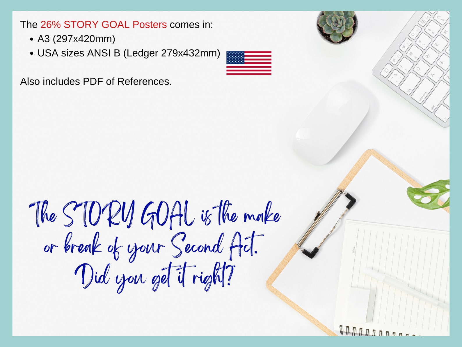 26% Story Goal Poster Set - How to Write a Novel | Printable Planner ...