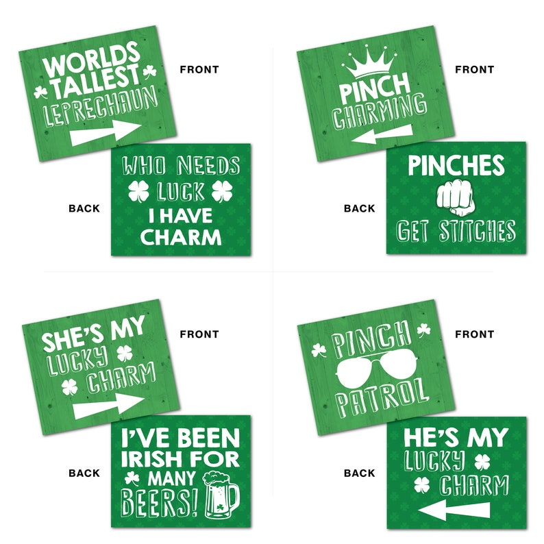 St. Patrick’s Day Photo Booth Props - 20 Designs, 8x10, Double Sided ...