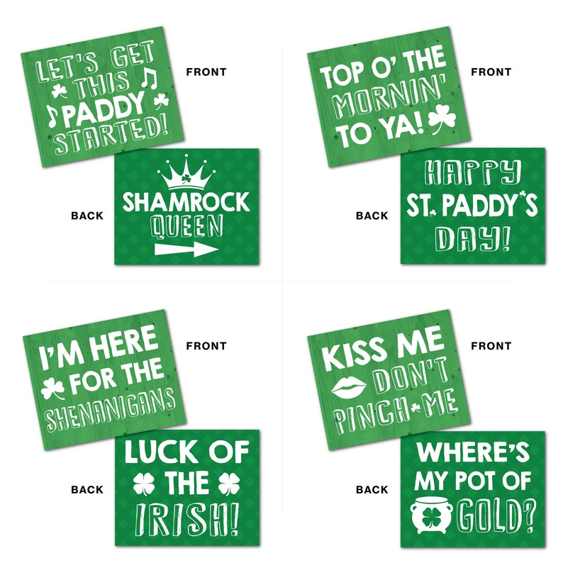 St. Patrick’s Day Photo Booth Props - 20 Designs, 8x10, Double Sided ...
