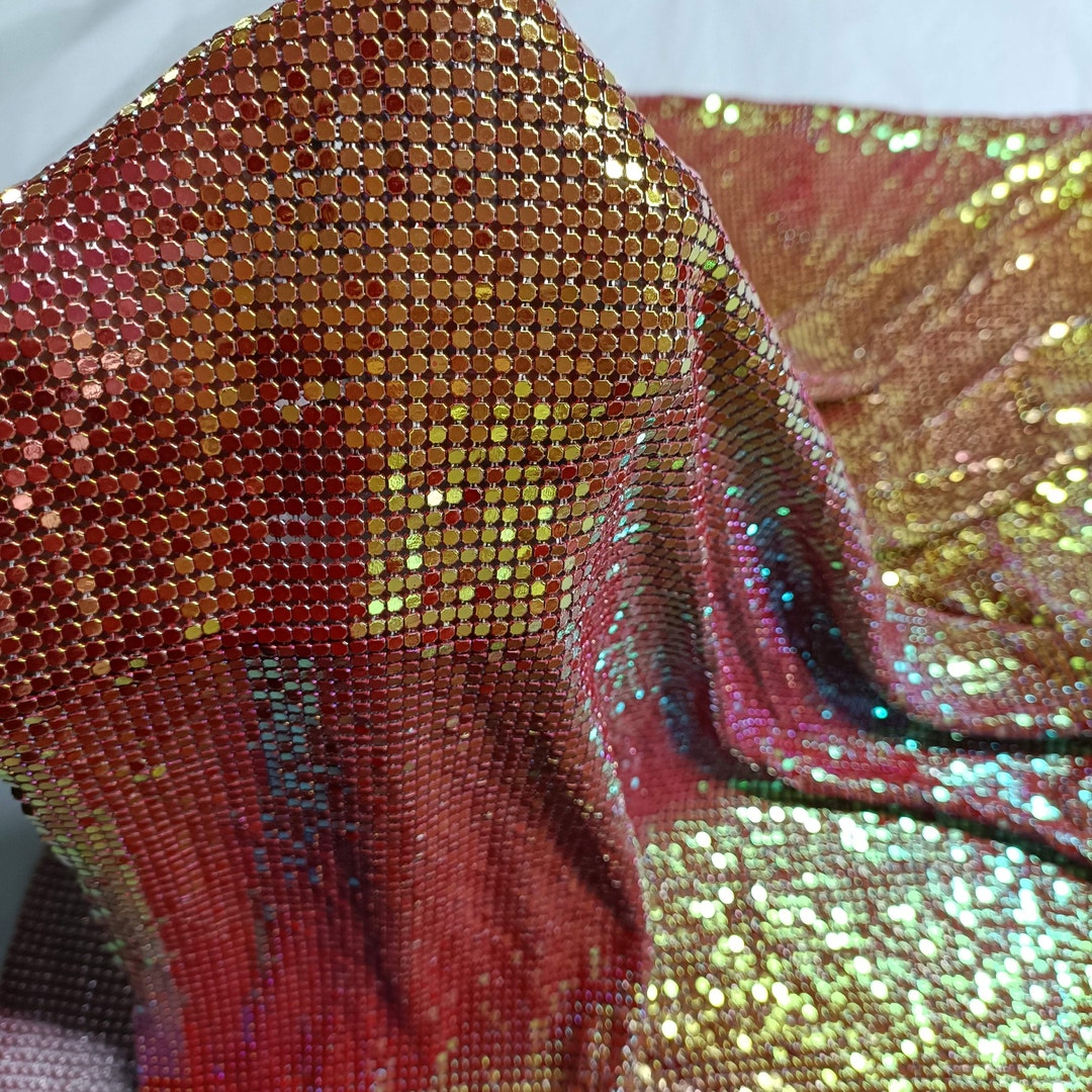 Iridescent Dark Red Aluminum Metallic Chainmail Metal Mesh - Etsy