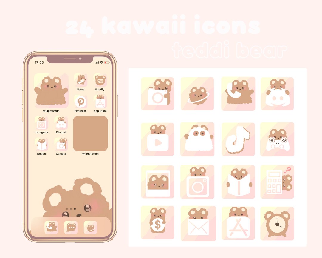 Bear Theme Icon Pack for Ios / iPad / Android - Etsy
