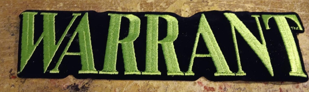 WARRANT PATCH 1990S New Rare Collectible Vintage Extra Large - Etsy