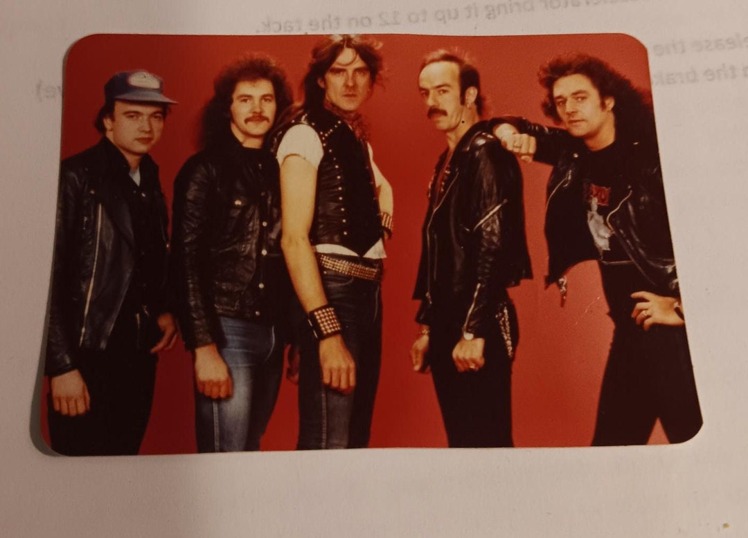 SAXON Mini Poster Stickers New Early 80s Rare Vintage Collectible 3.5 X ...