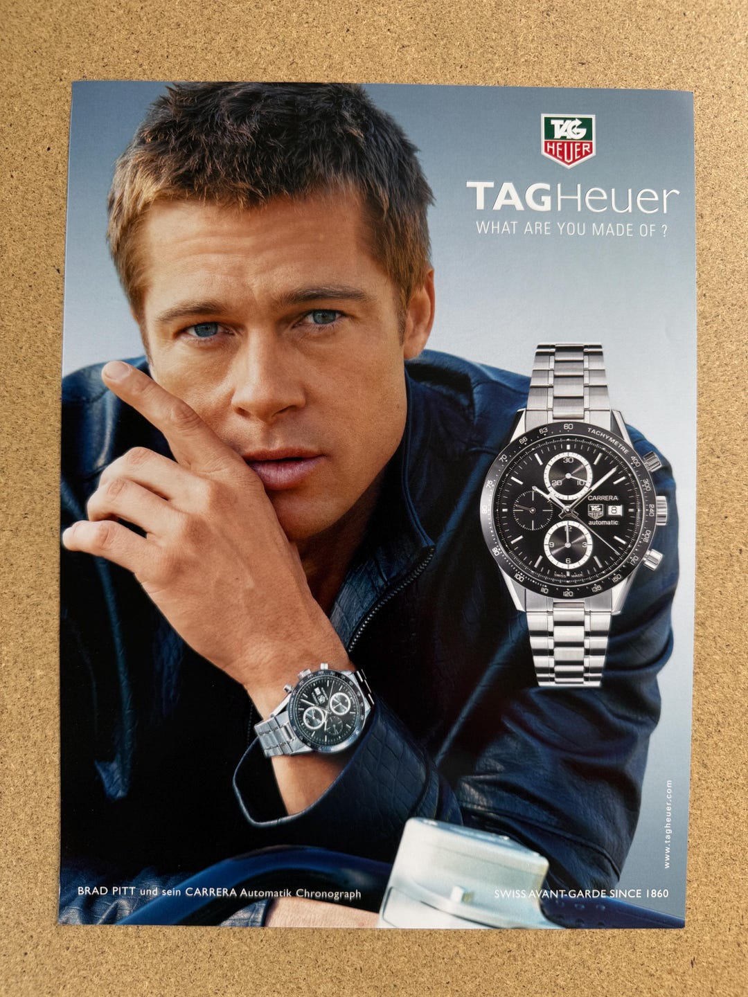 TAG Heuer Brad Pitt Vintage Advert 90‘s - Etsy