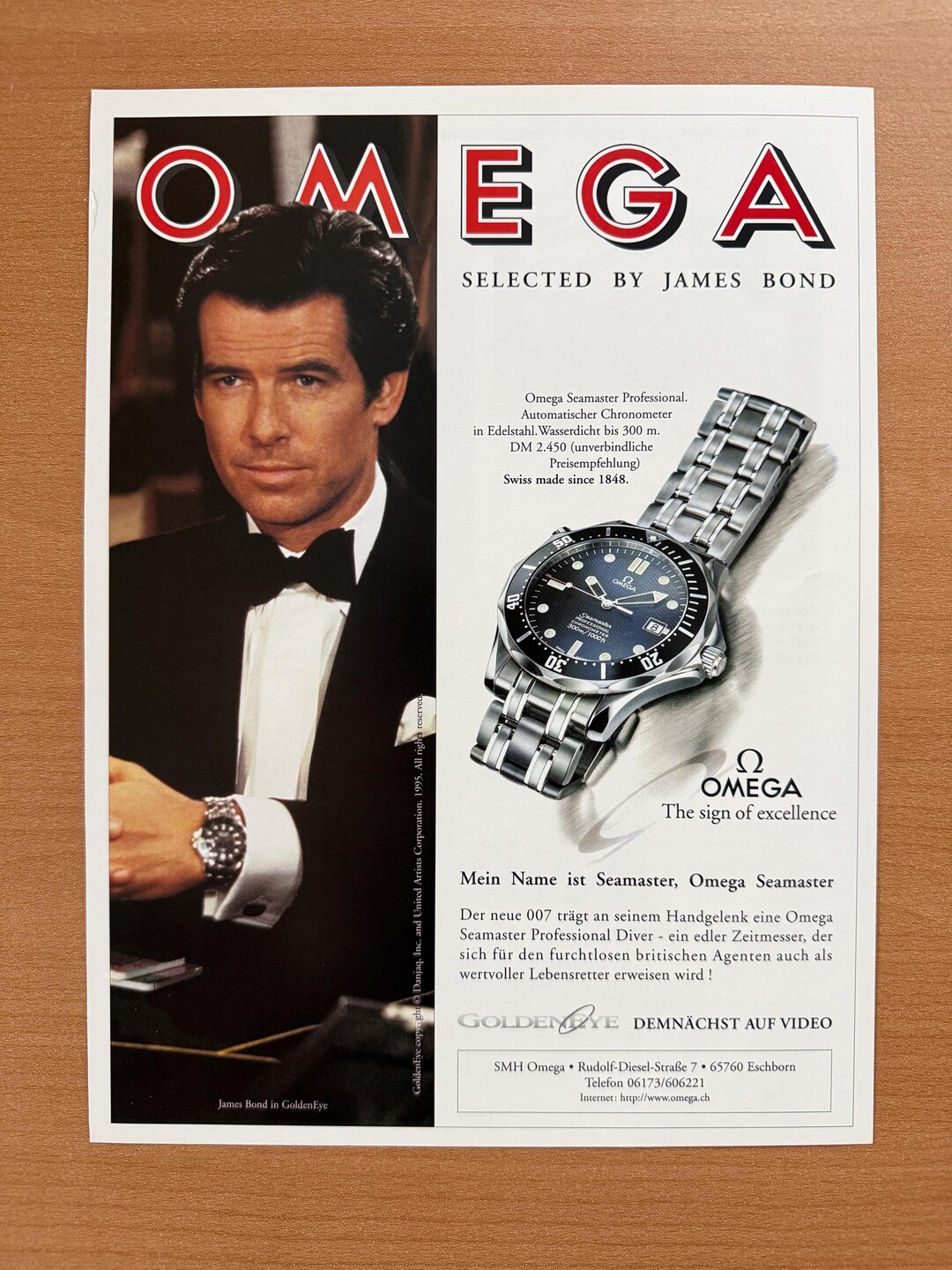 Omega James Bond Vintage Advert 2000‘s - Etsy