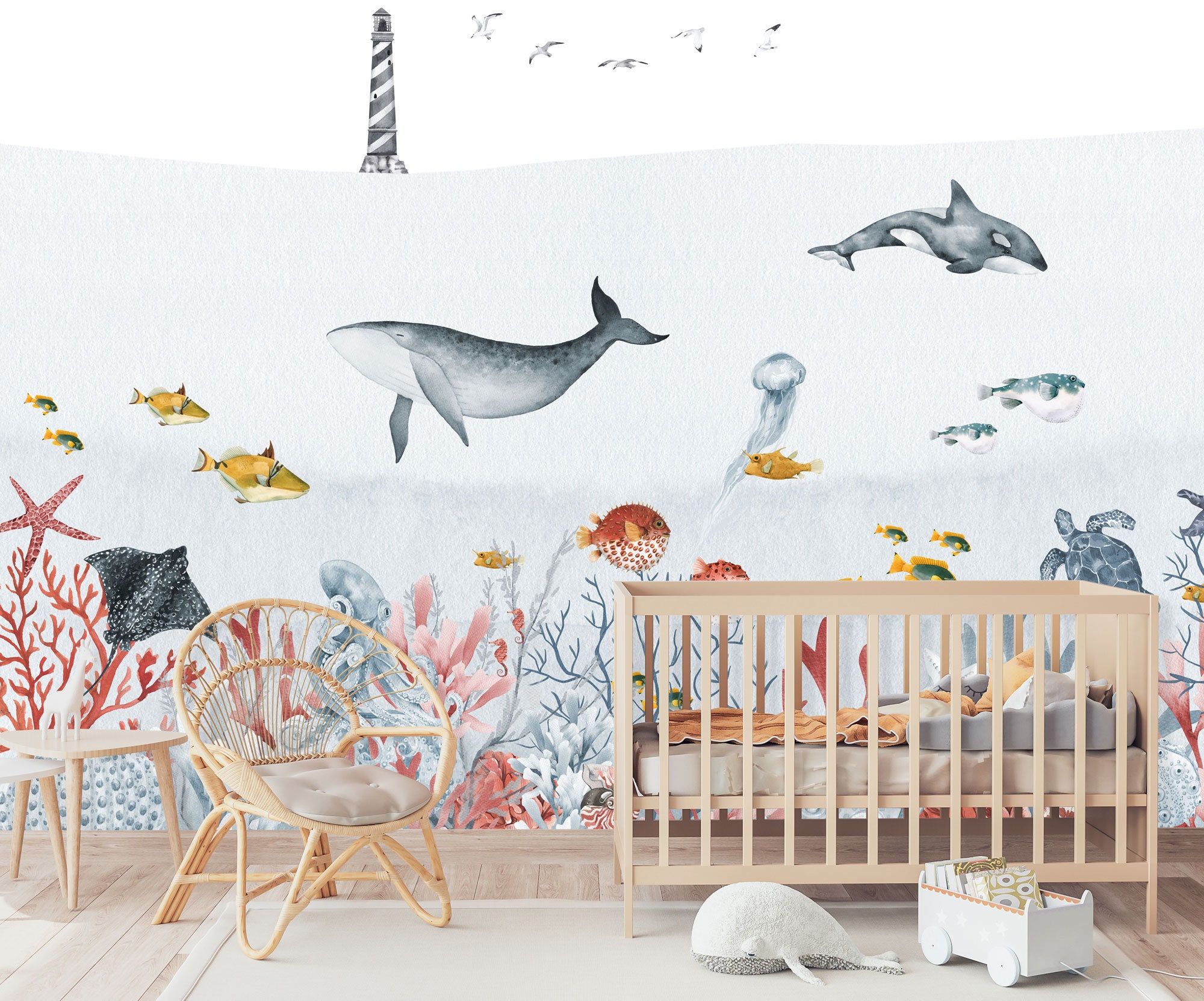Under the Sea Wall Mural | Sealife Wall Mural | Underwater Wallpaper ...