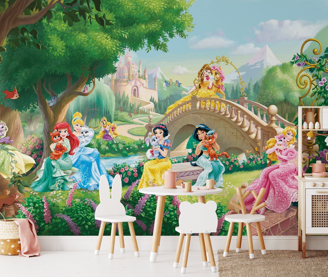 Princess Wall Mural Princess Wallpaper Nursery Decor - Etsy