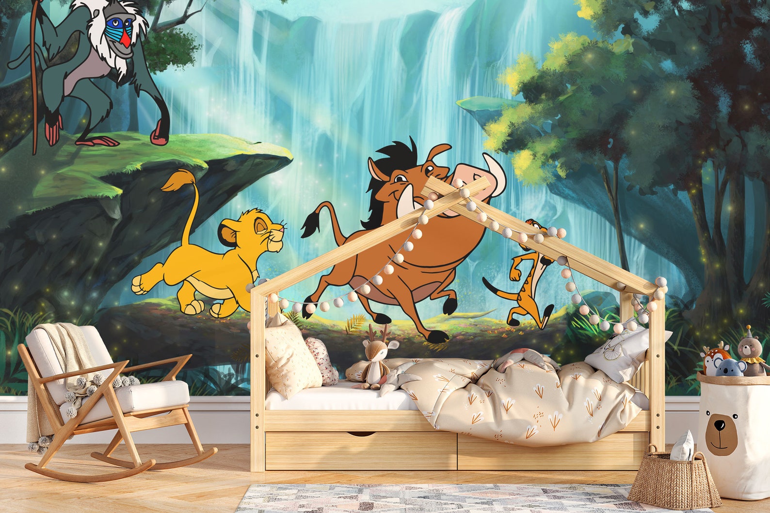 Simba Wall Mural | Lion King Wallpaper | Nursery Decor | Children ...