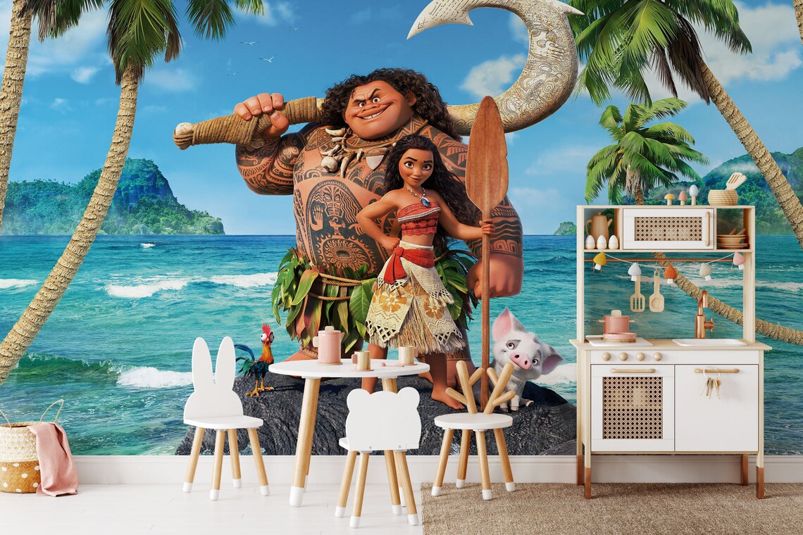 Moana Wall Mural Moana Wallpaper Moana Wall Decor - Etsy