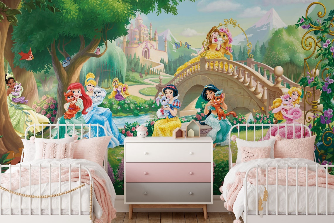 Princess Wall Mural Princess Wallpaper Nursery Decor - Etsy