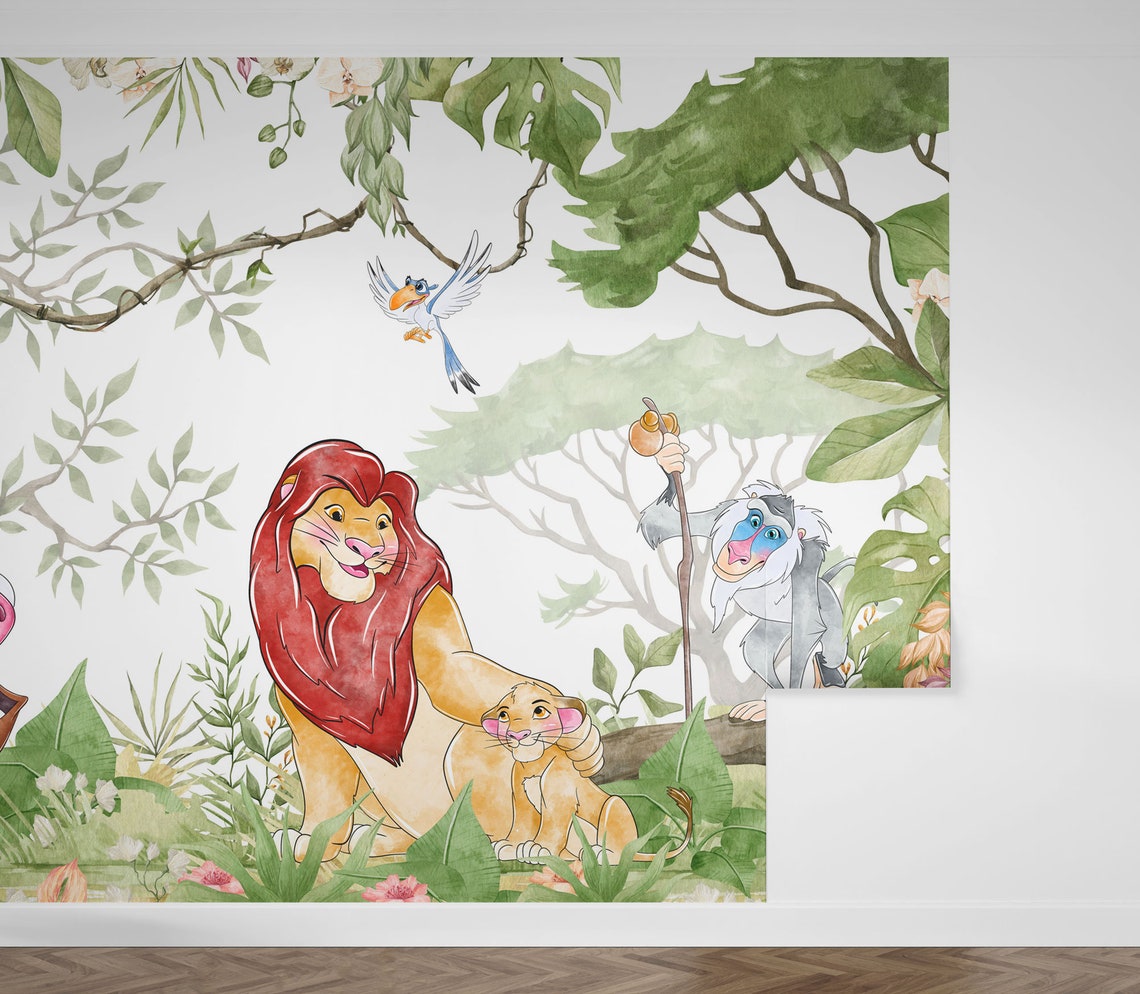 Simba and Friends Wall Mural | Simba Wall Mural | Lion King Wallpaper ...