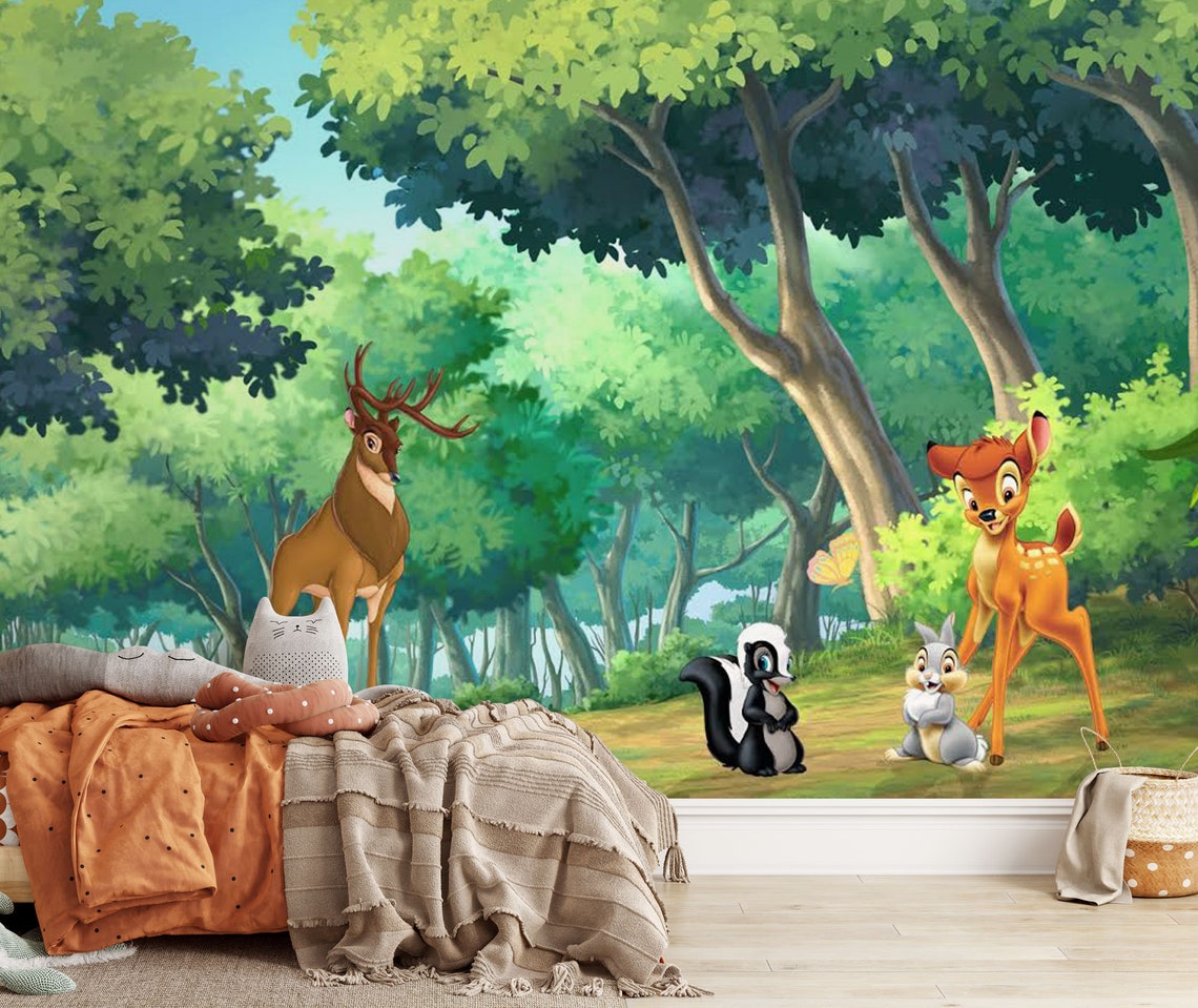 Bambi Wall Mural | A Life in the Woods Wallpaper | Nursery Decor ...