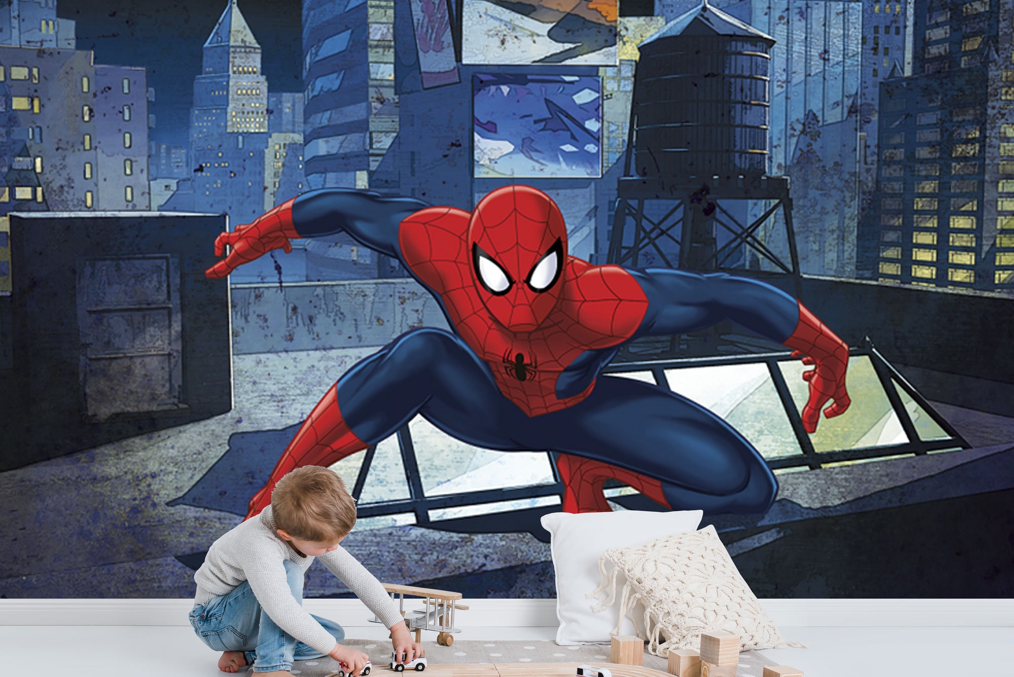 Spiderman Wall Mural Spider-man Wallpaper Nursery Decor Children ...