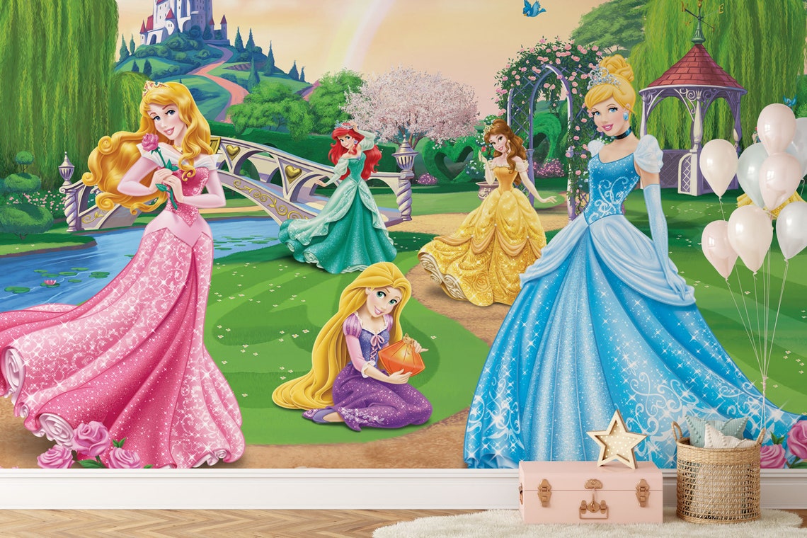 Princess Wall Mural Princess Wallpaper Nursery Decor - Etsy