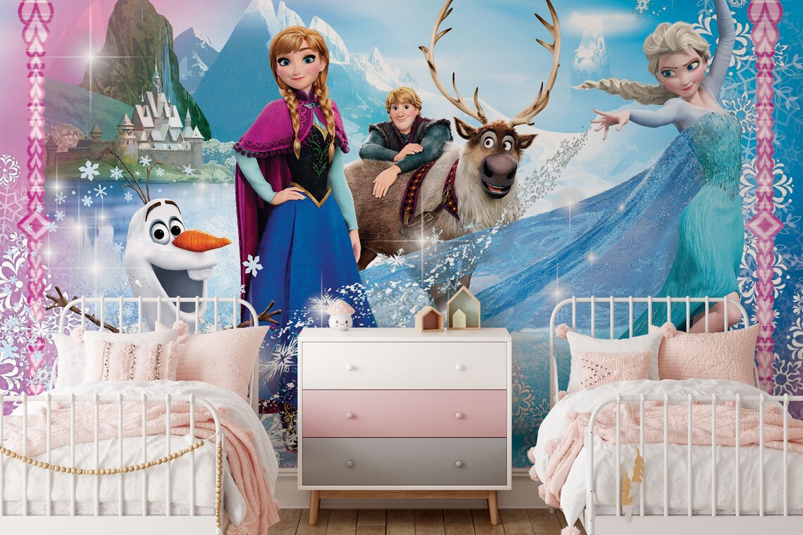 Frozen Wall Mural Frozen Wallpaper Frozen Wall Decor - Etsy
