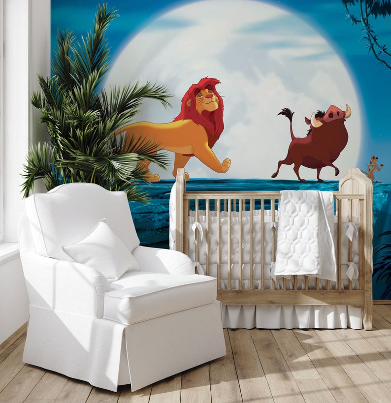 Simba and Friends Night Walk Wall Mural | Lion King Wallpaper | Nursery ...