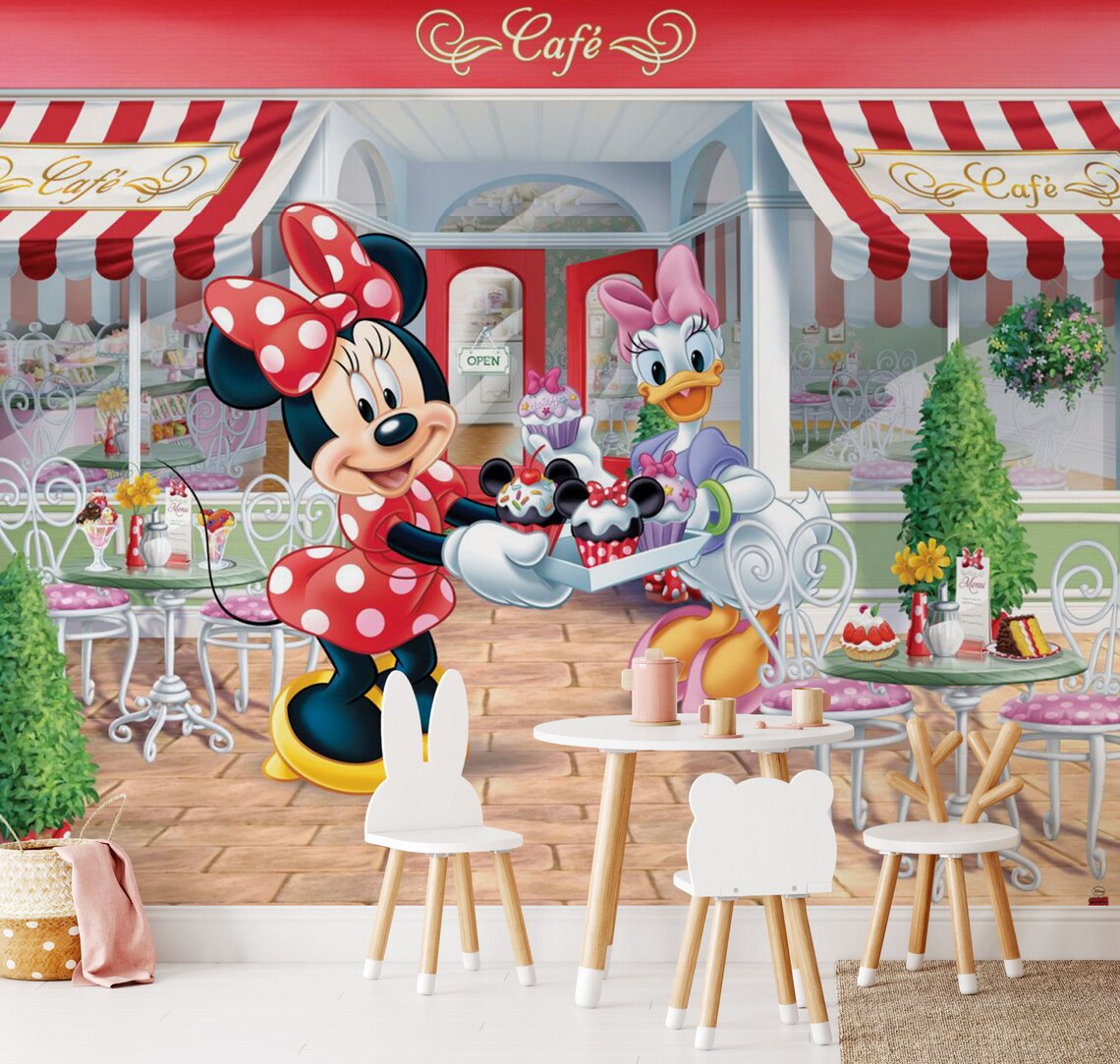 Minnie Mouse in the Sweet Shop Wall Mural Minnie Mouse and Friends ...