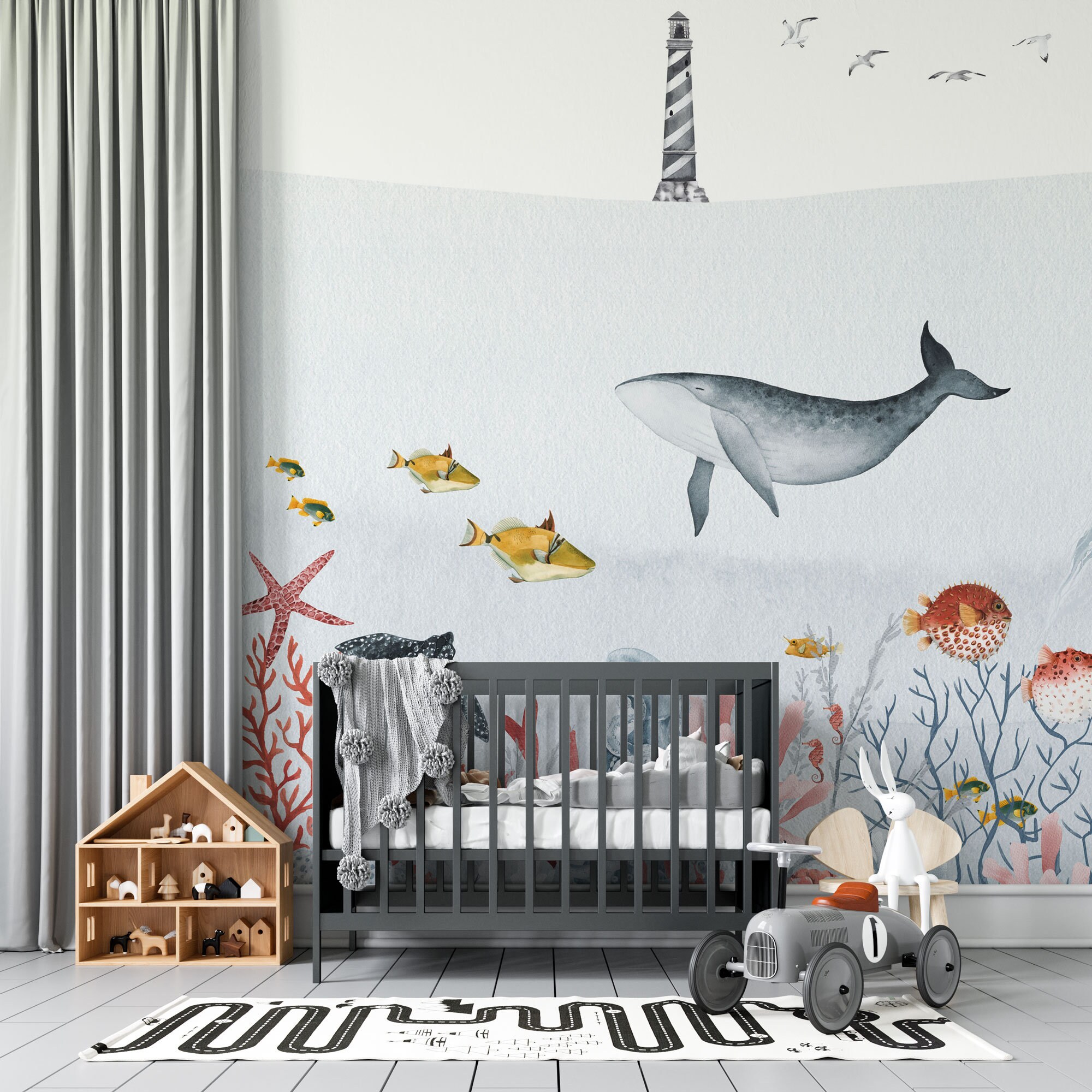 Under the Sea Wall Mural Sealife Wall Mural Underwater - Etsy