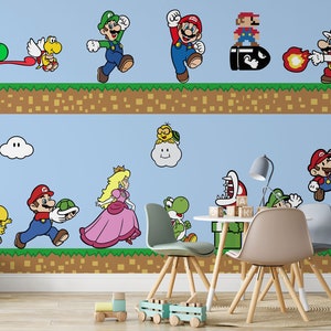Super Mario Wall Mural | Mario Wall Mural | Super Mario Wallpaper ...