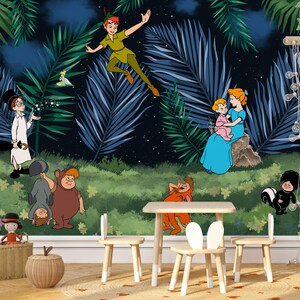 Peter Pan Wall Mural | Neverland Wallpaper | Nursery Decor | Children ...