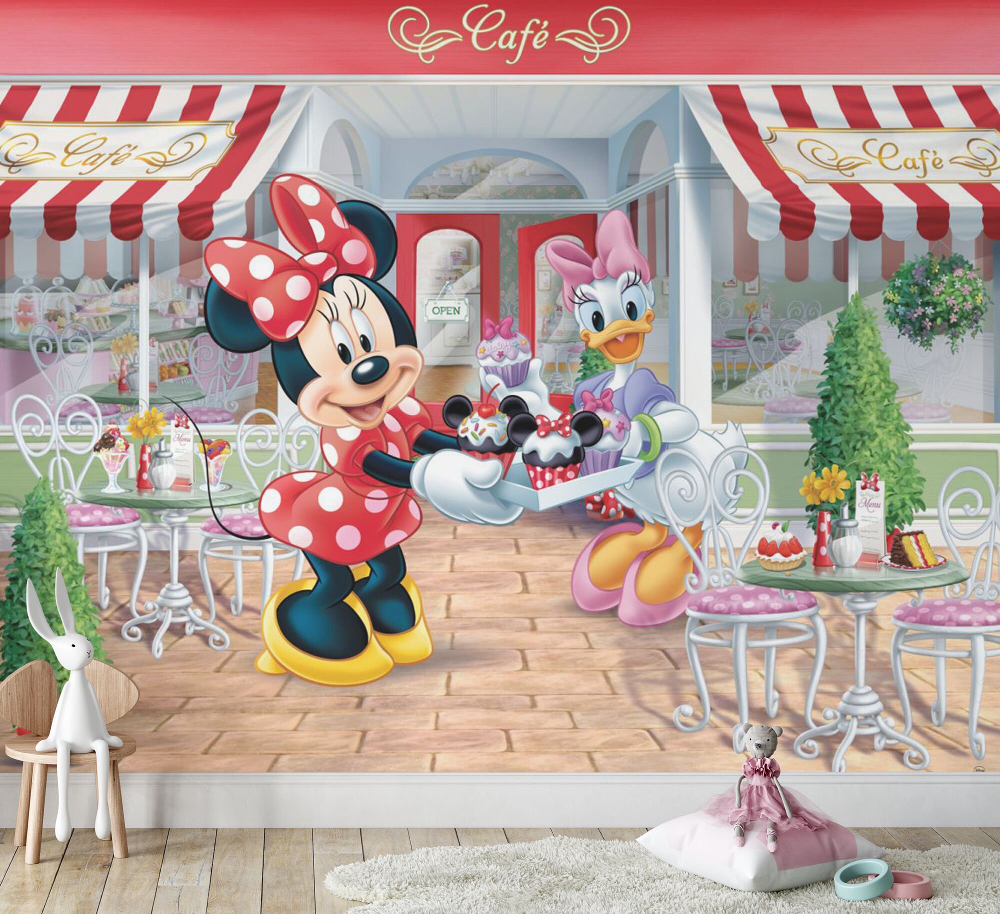 Minnie Mouse in the Sweet Shop Wall Mural Minnie Mouse and Friends ...