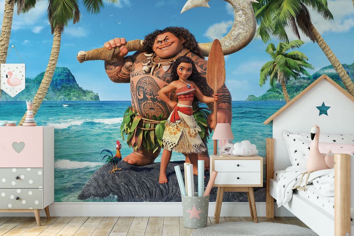 Moana Wall Mural Moana Wallpaper Moana Wall Decor Nursery Decor ...