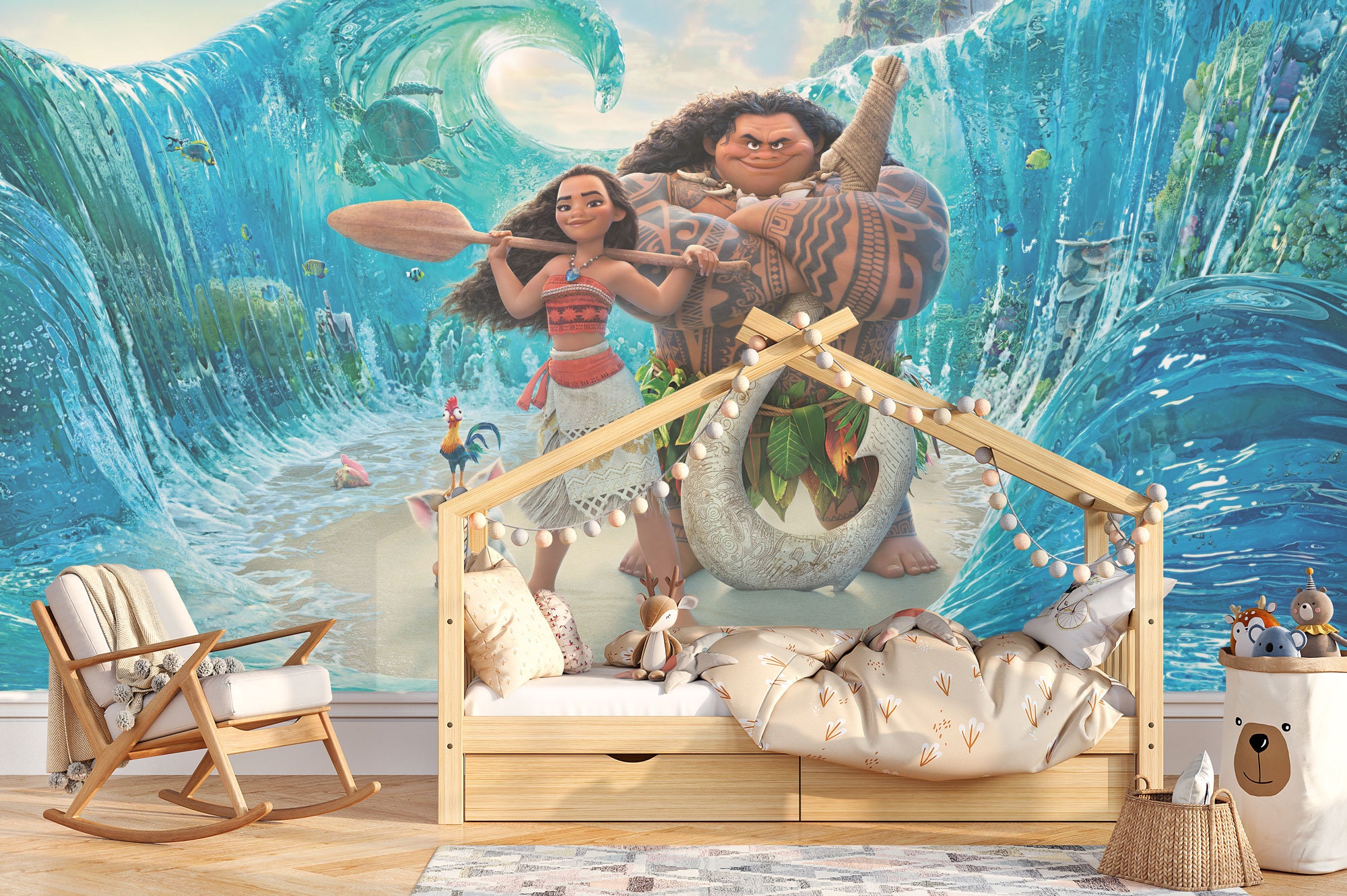 Moana Wall Mural Moana Wallpaper Moana Wall Decor Nursery Decor ...