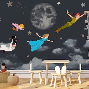 Peter Pan Wall Mural | Neverland Wallpaper | Nursery Decor | Children ...