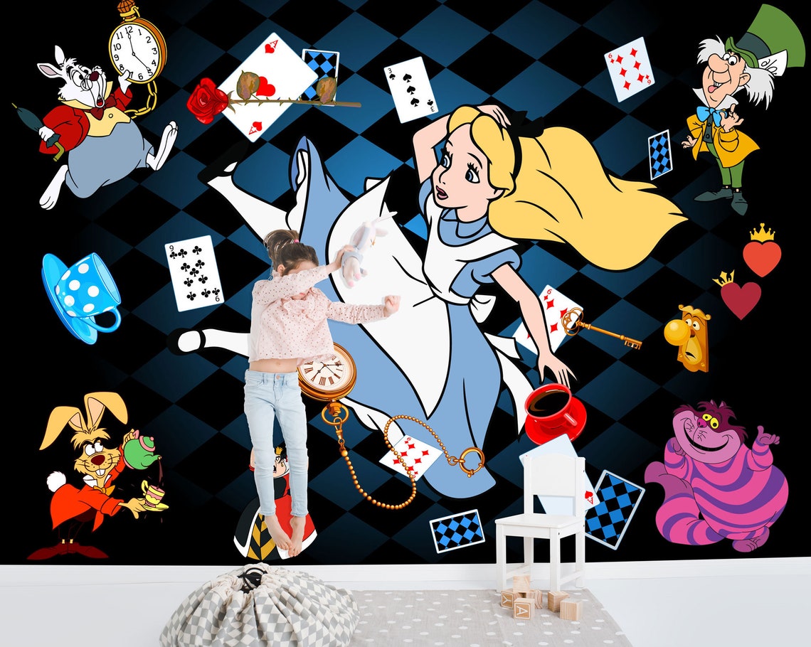Down the Rabbit Hole Wall Mural Alice in Wonderland - Etsy