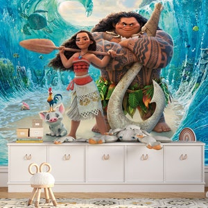 Moana Wall Mural Moana Wallpaper Moana Wall Decor Nursery Decor ...