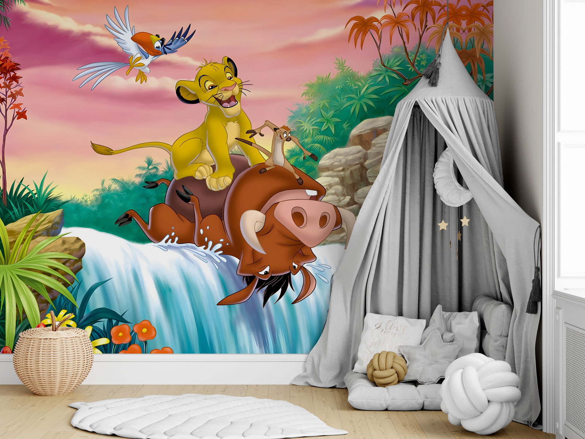 Simba and Friends Playing Around Wall Mural | Simba Wall Mural | Lion ...