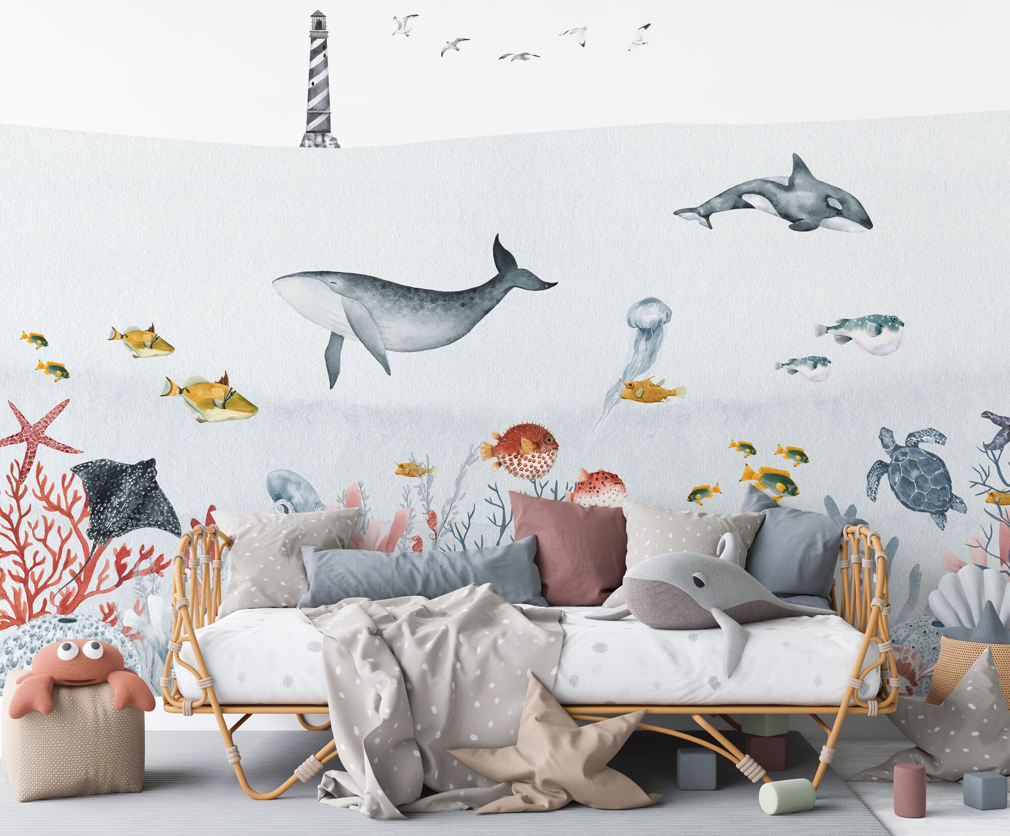Under the Sea Wall Mural Sealife Wall Mural Underwater - Etsy