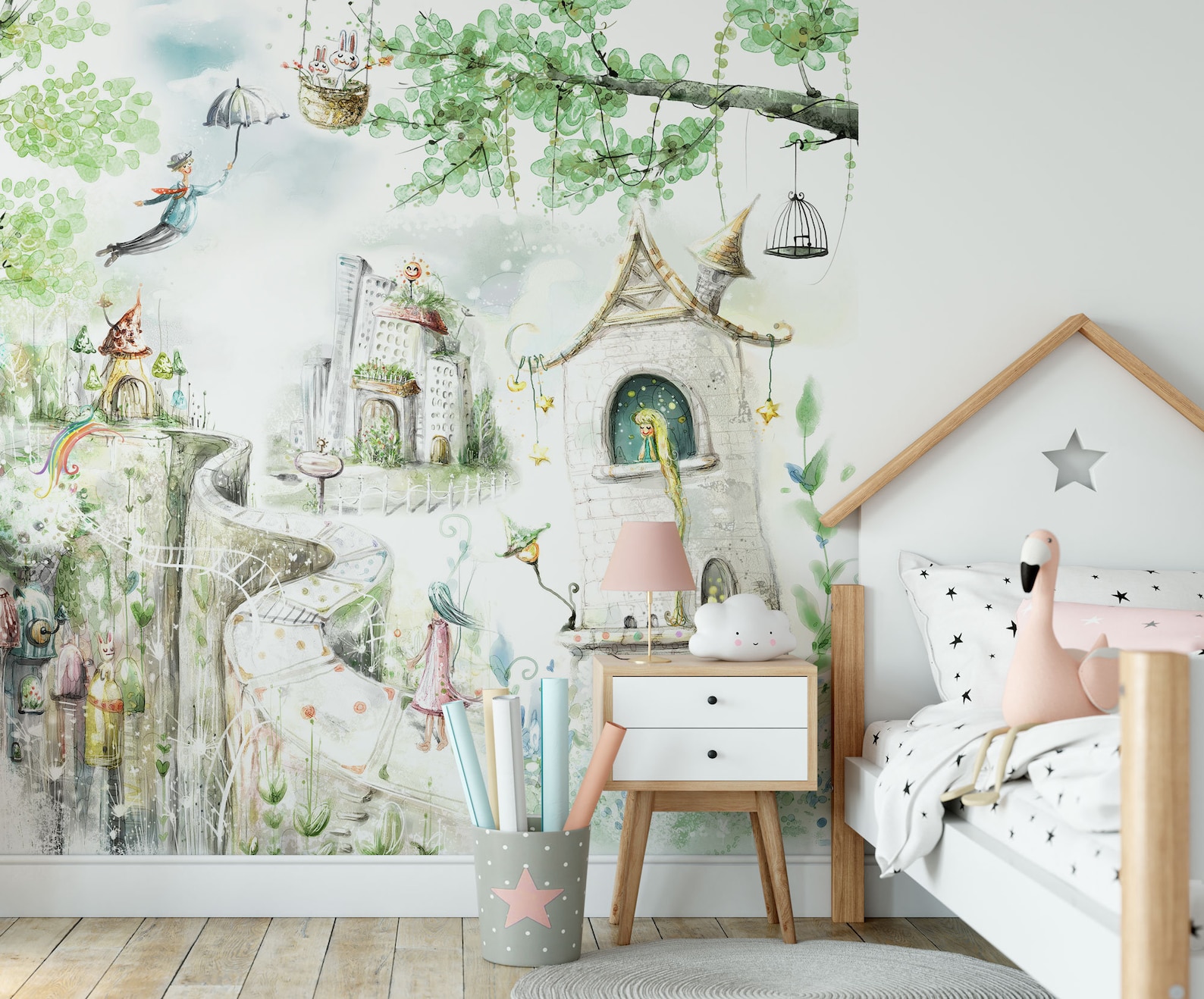 Fairy Tale Wall Mural | Fairy Tale Wallpaper | Fairy Tale Scene Wall ...