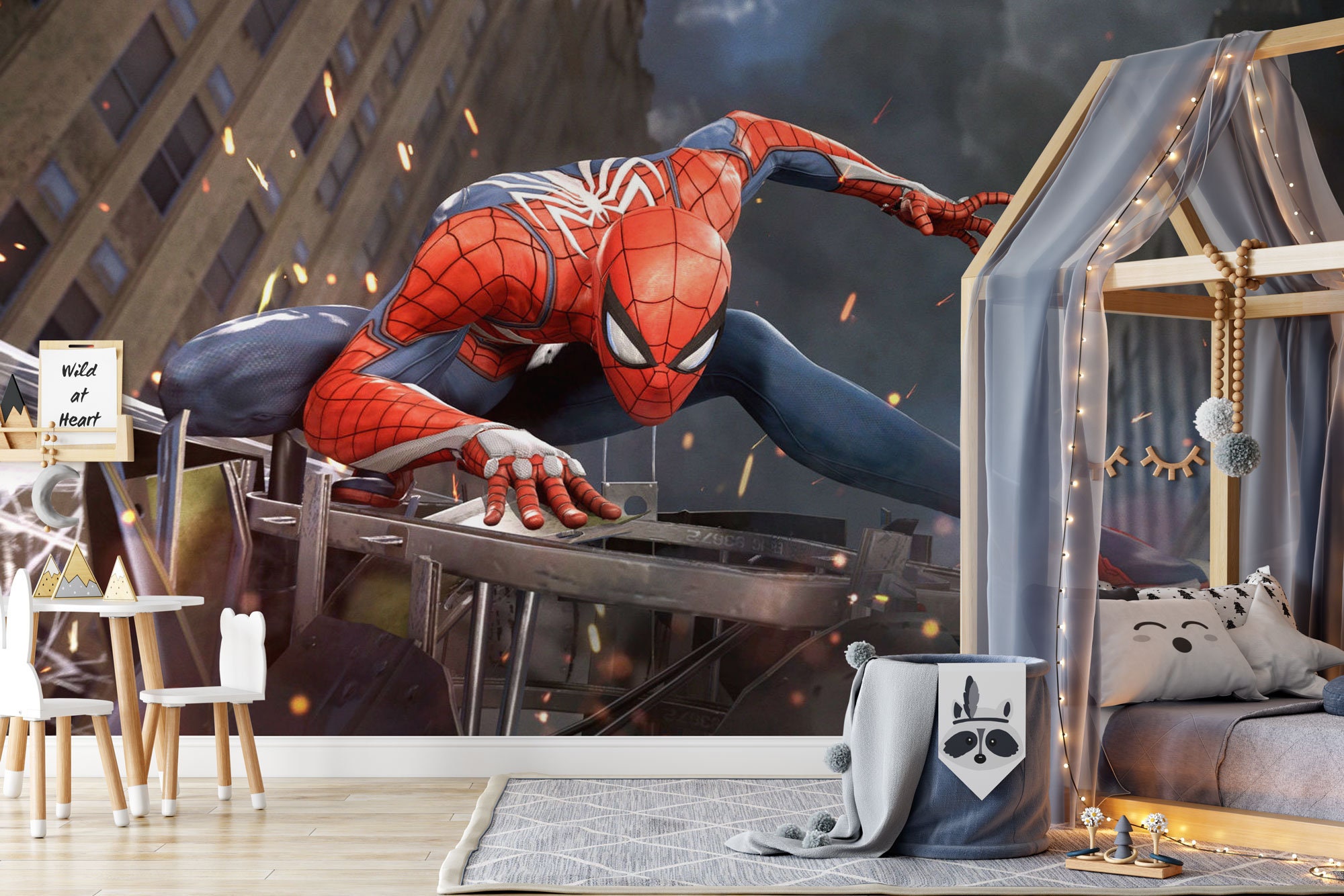 Spiderman Wall Mural Spider-man Wallpaper Nursery Decor - Etsy