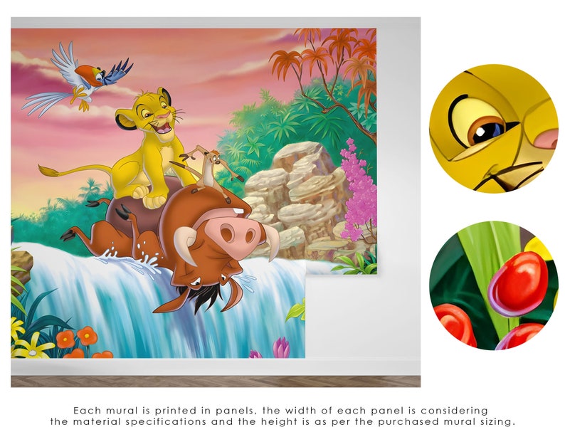 Simba and Friends Playing Around Wall Mural | Simba Wall Mural | Lion ...