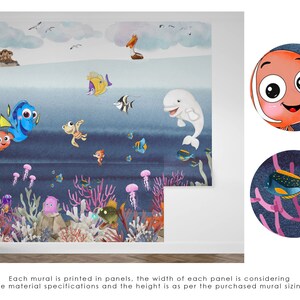 Finding Nemo Wall Mural Nemo and Dory Wall Mural Underwater Wallpaper ...