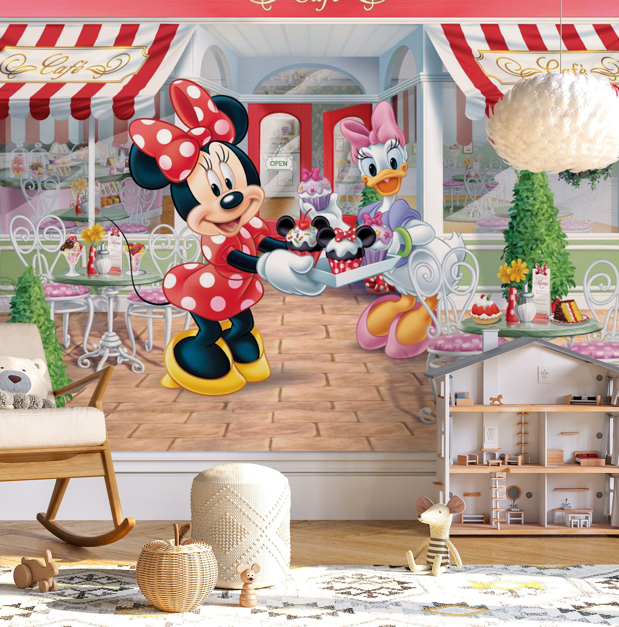 Minnie Mouse in the Sweet Shop Wall Mural Minnie Mouse and Friends ...