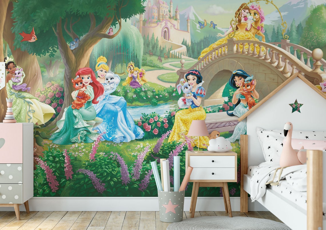 Princess Wall Mural Princess Wallpaper Nursery Decor - Etsy