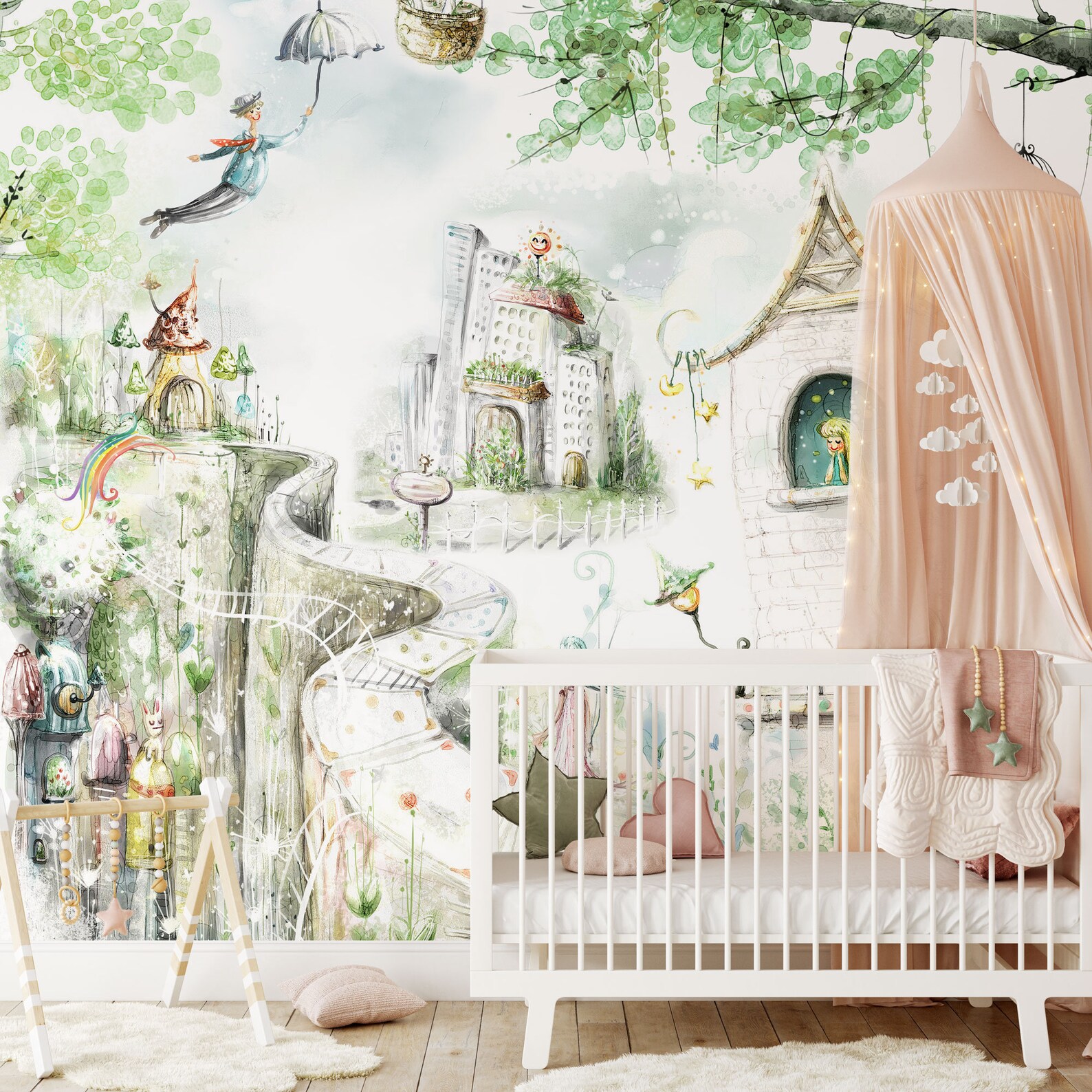 Fairy Tale Wall Mural | Fairy Tale Wallpaper | Fairy Tale Scene Wall ...