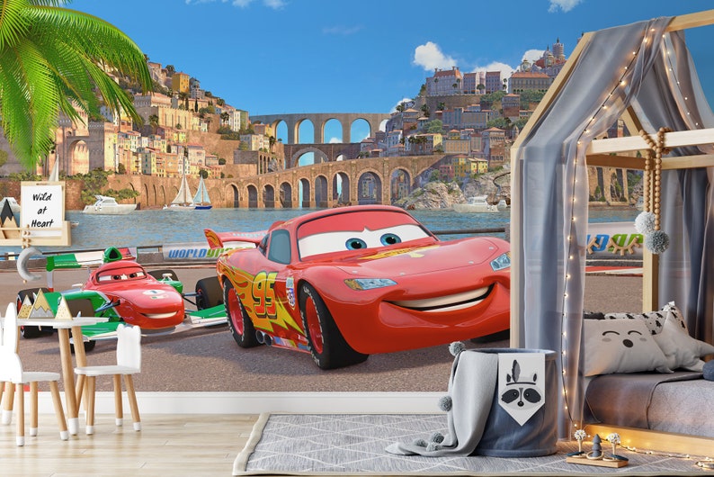 Cars Wall Mural | Cars Wallpaper | Nursery Decor | Children Wallpaper ...