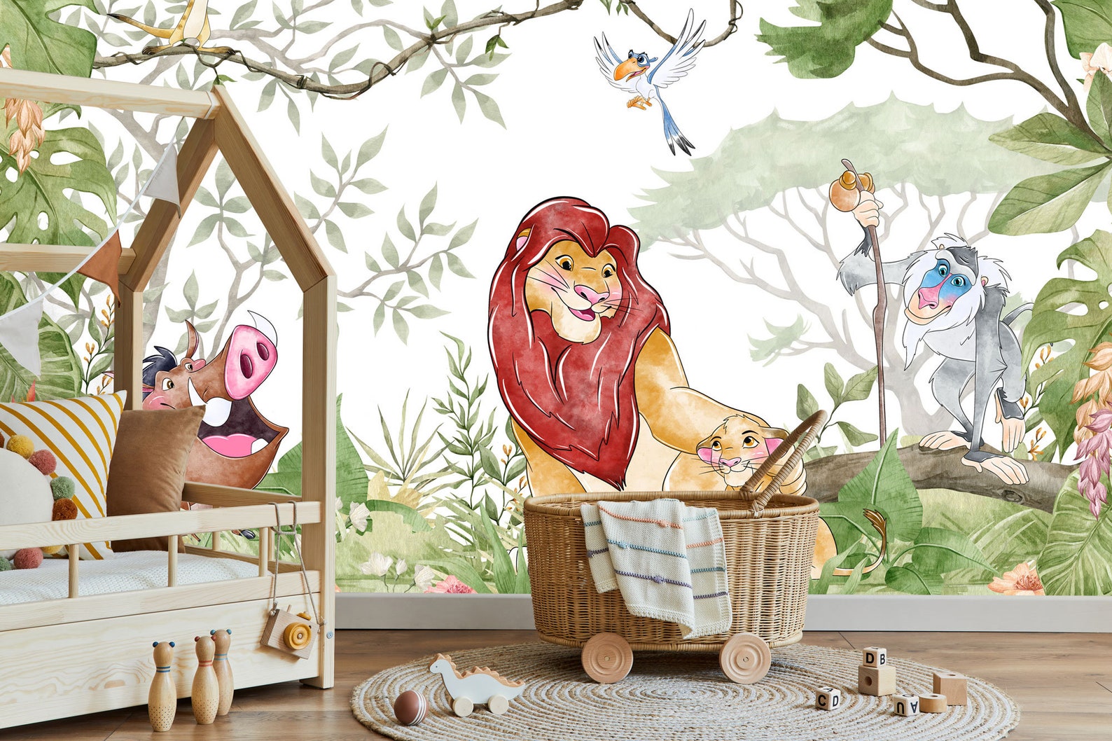 Simba and Friends Wall Mural | Simba Wall Mural | Lion King Wallpaper ...