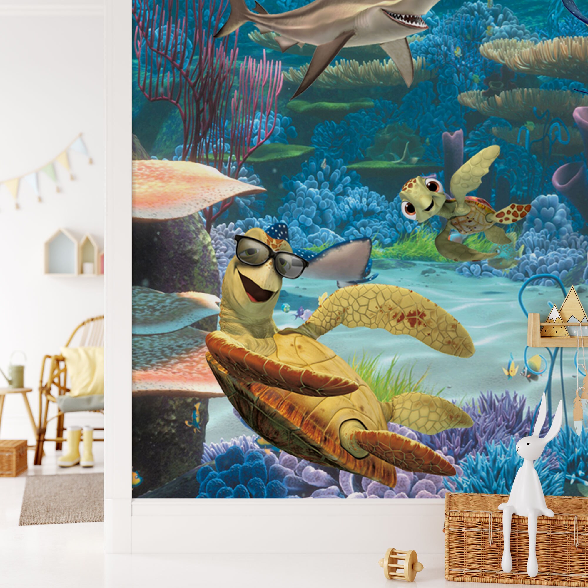 Mural de Nemo y Dory / Finding Nemo Wallpaper / Decoración de guardería ...