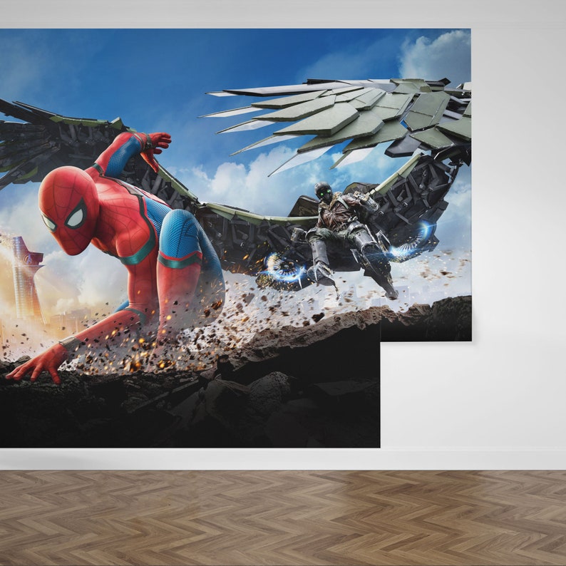 Spiderman Wall Mural Spider-man Wallpaper Nursery Decor - Etsy